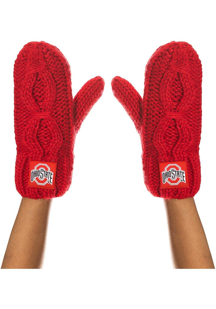 Ohio State Buckeyes RED Chunky Knit Womens Gloves - 74281026