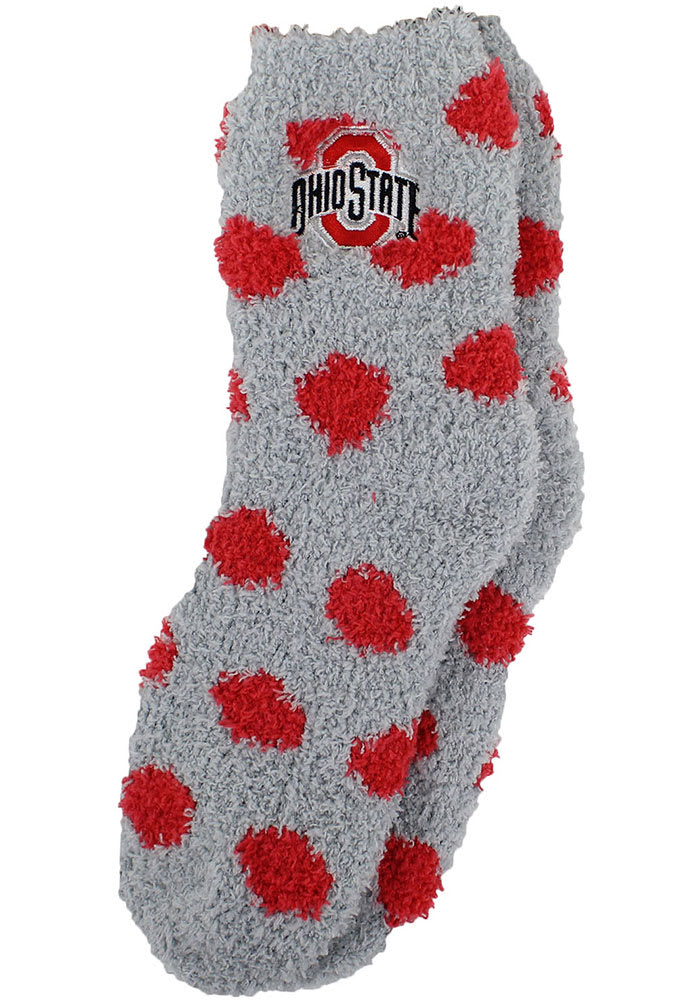 GREY Polka Dot Ohio State Buckeyes Youth Quarter Socks - 74281090