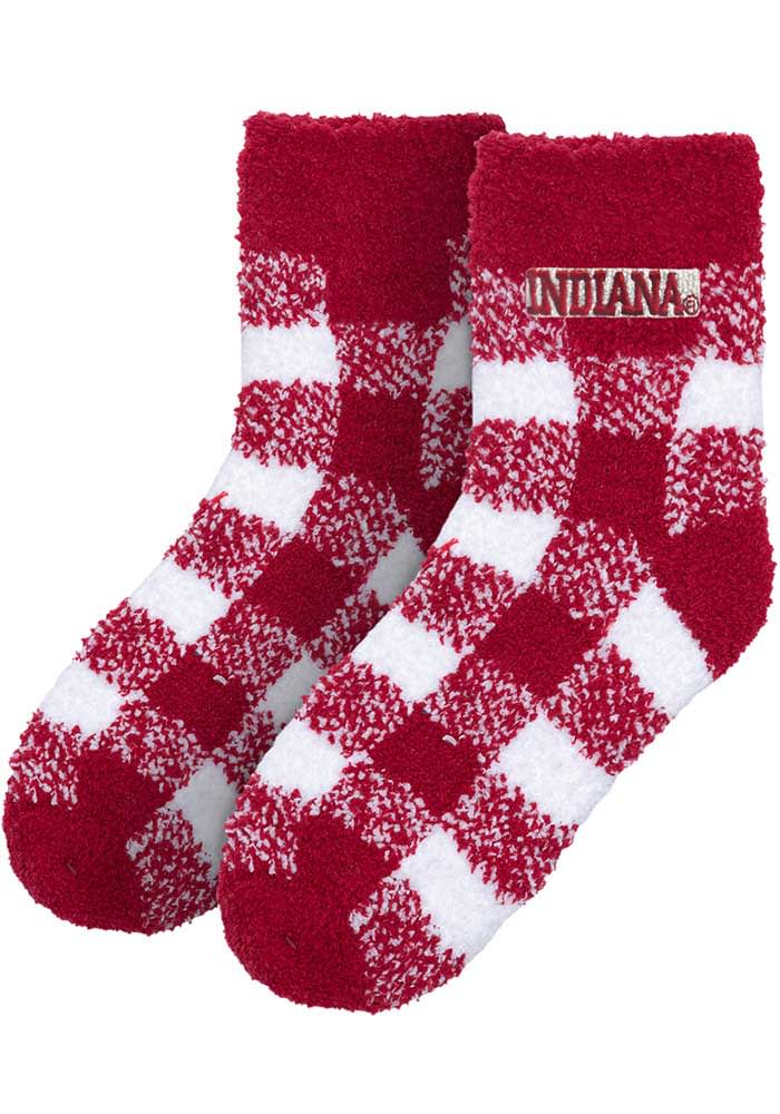 Red Buffalo Check Indiana Hoosiers Womens Quarter Socks - 74282216