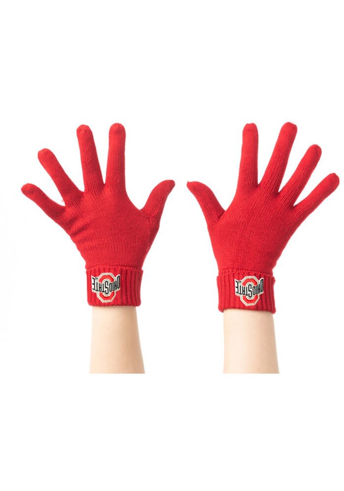 Red Fashion Knit Ohio State Buckeyes Womens Gloves - 74282955