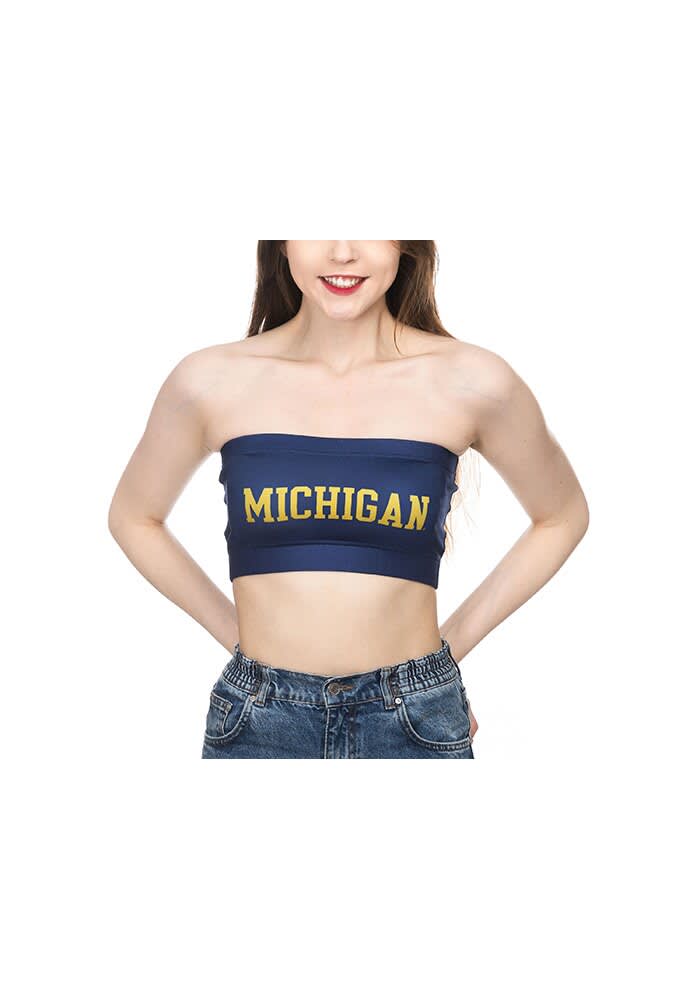 Michigan Wolverines Womens BLUE Wordmark Tank Top - 74283287