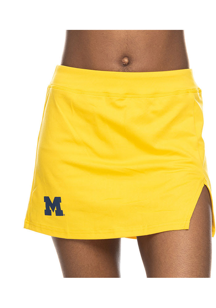 Womens GOLD Michigan Wolverines Mini V Notch Skirt - 74283398