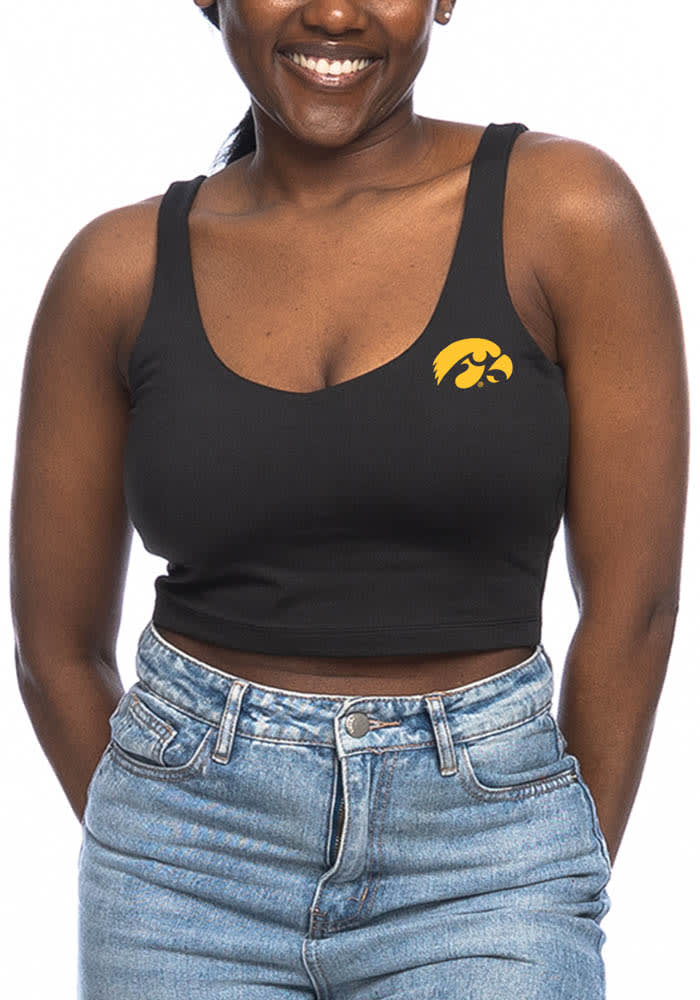 Iowa Hawkeyes Womens BLACK Athletic Tank Top - 74283675