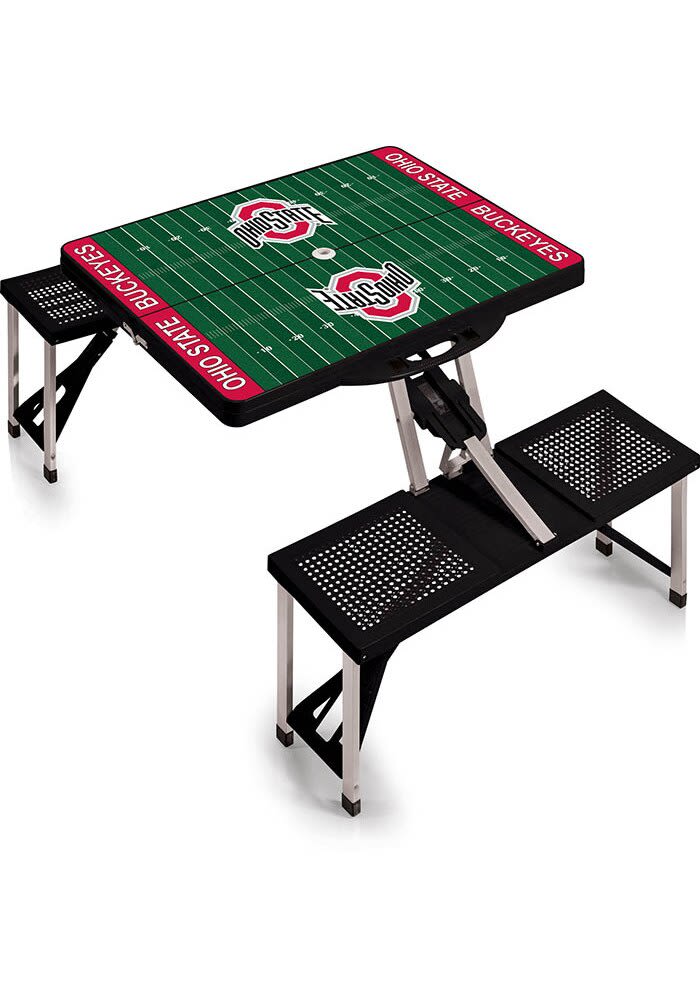Ohio State Buckeyes BLACK Portable Football Picnic Style Table - 7429784