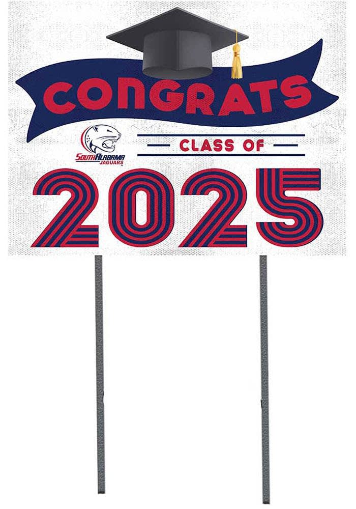 South Alabama Jaguars White Class of 2025 graduation graphic Yard Sign ...