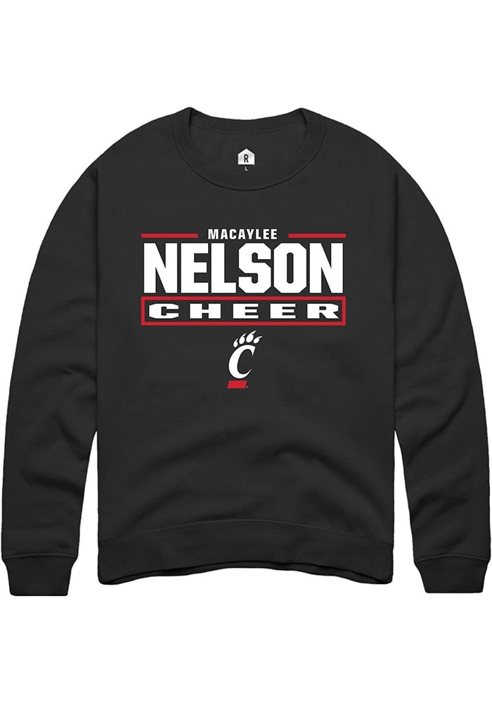 Macaylee Nelson Cincinnati Bearcats Mens BLACK NIL Stacked Box Player ...