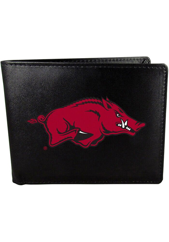 Arkansas Razorbacks BLACK Large Logo Mens Bifold Wallet - 74750952