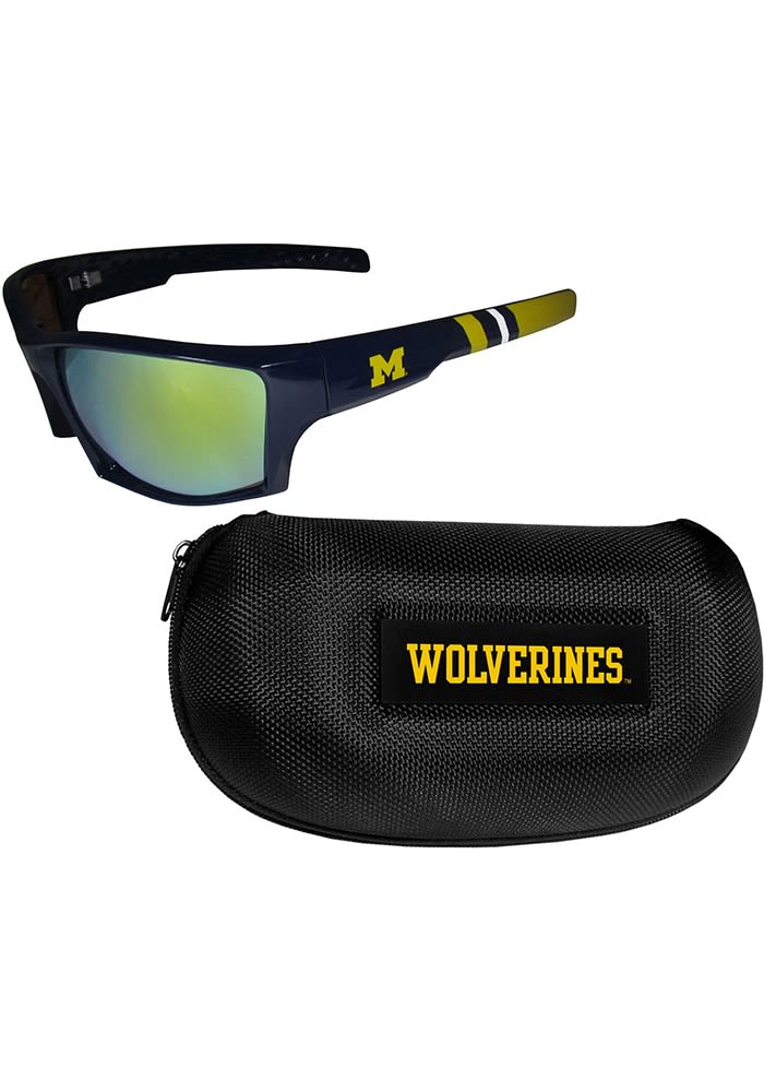 BLACK Edge Wrap Michigan Wolverines Mens Sunglasses - 74751704