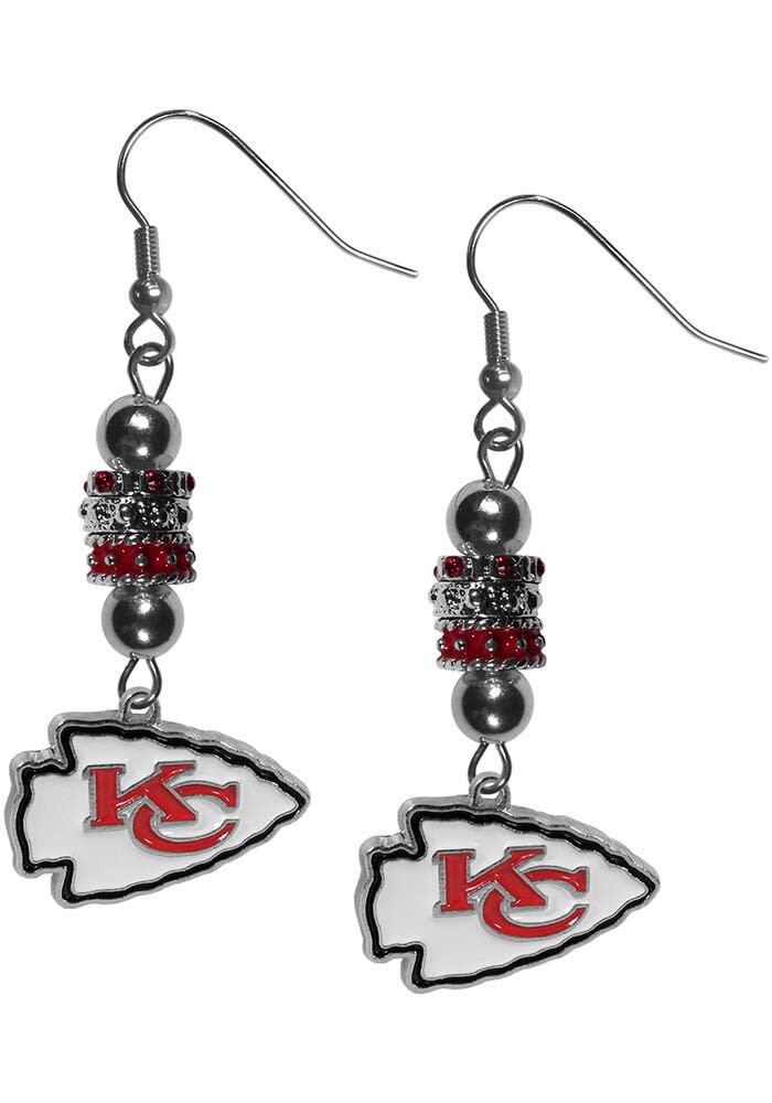 Kansas City Chiefs GREY Euro Bead Earrings Womens Earrings - 74751874