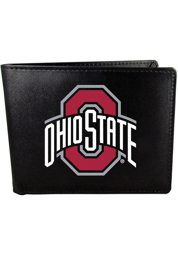 BLACK Leather Classic Ohio State Buckeyes Mens Bifold Wallet - 74752447