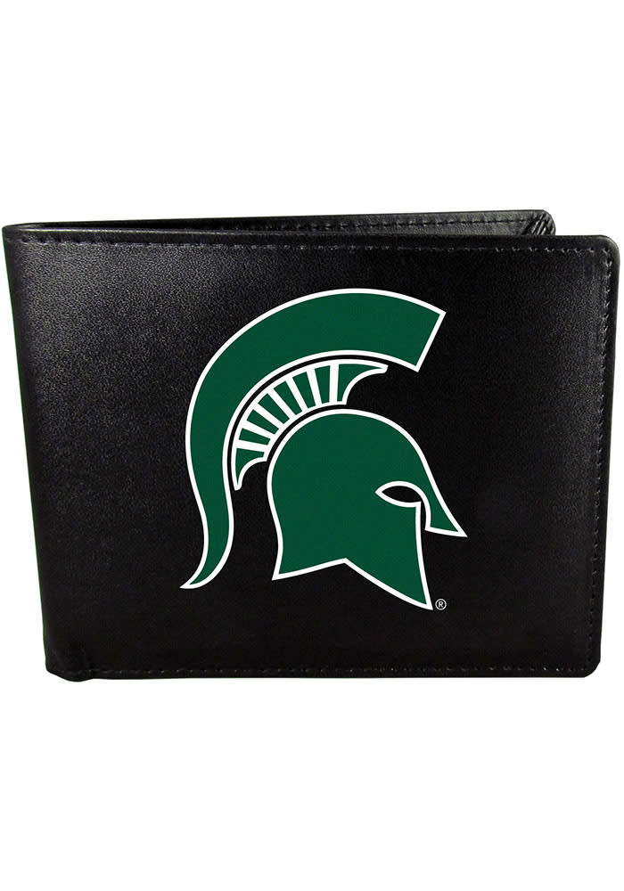 BLACK Leather Legacy Michigan State Spartans Mens Bifold Wallet - 74752449