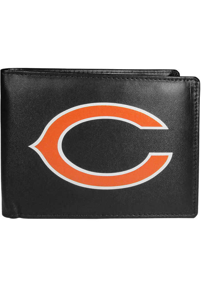 Chicago Bears BLACK Leather Mens Bifold Wallet - 74752478