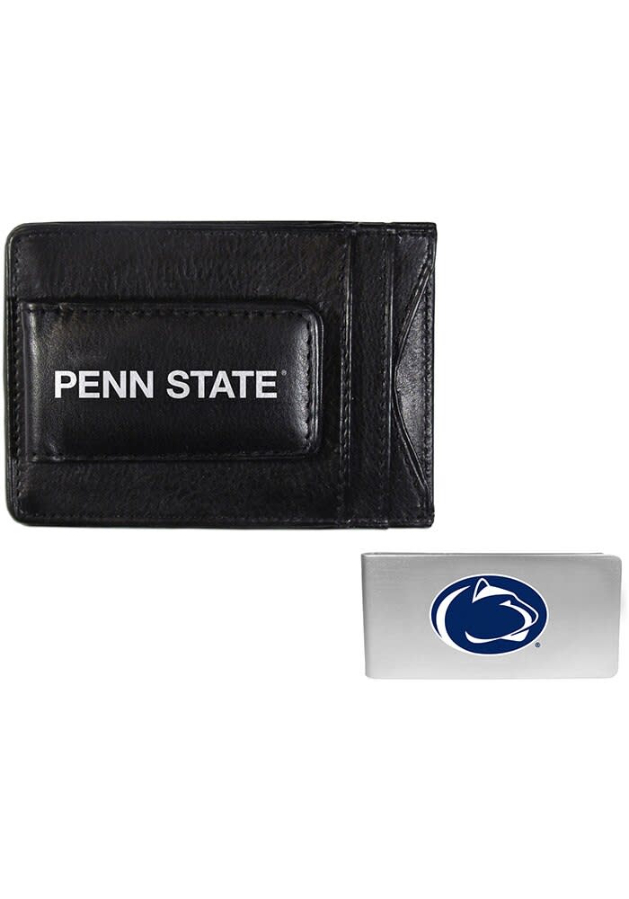 Penn State Nittany Lions BLACK Leather w Money Clip Mens Bifold Wallet ...