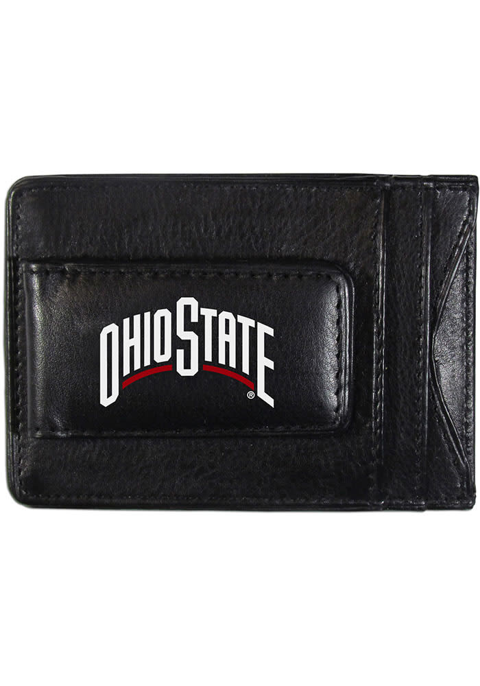 Ohio State Buckeyes BLACK Leather Cash & Card Holder Mens Bifold Wallet ...