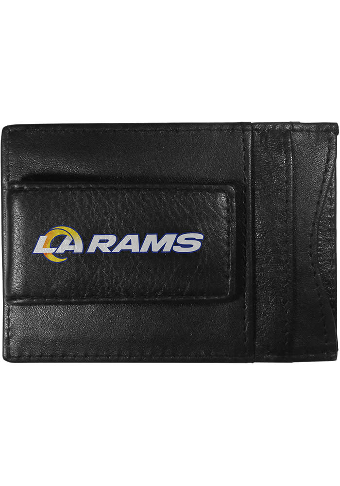 Los Angeles Rams BLACK Leather Cash & Card Holder Mens Bifold Wallet ...
