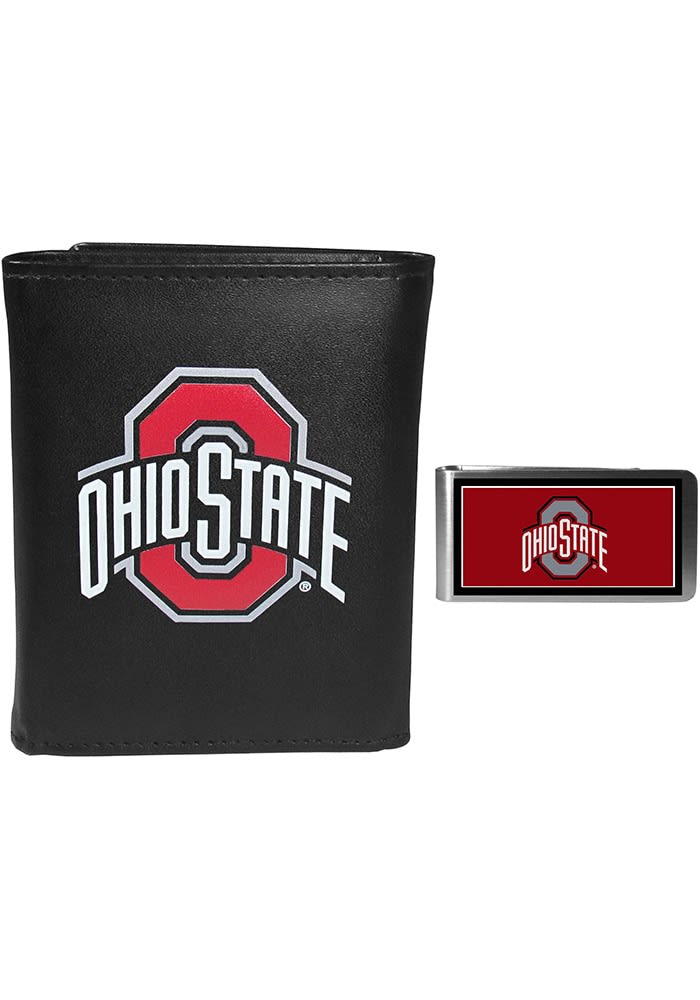 Ohio State Buckeyes BLACK Money Clip Mens Trifold Wallet - 74753567
