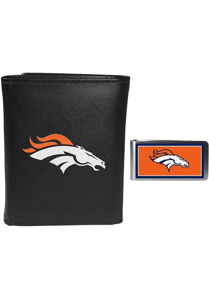 Denver Broncos BLACK Money Clip Mens Trifold Wallet - 74753584