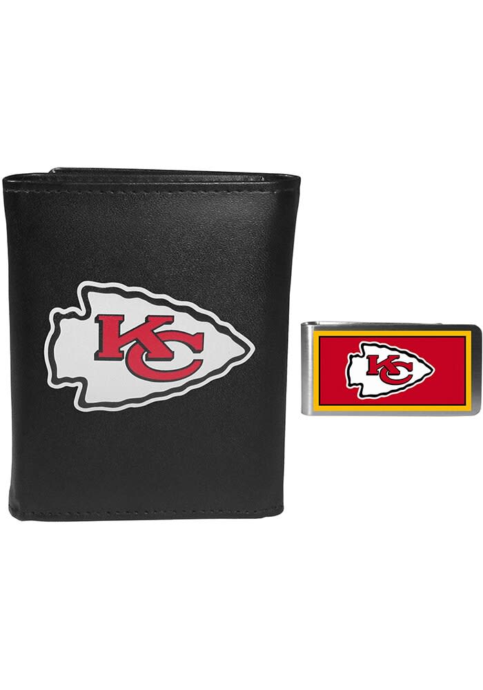 Kansas City Chiefs BLACK Money Clip Mens Trifold Wallet - 74753589