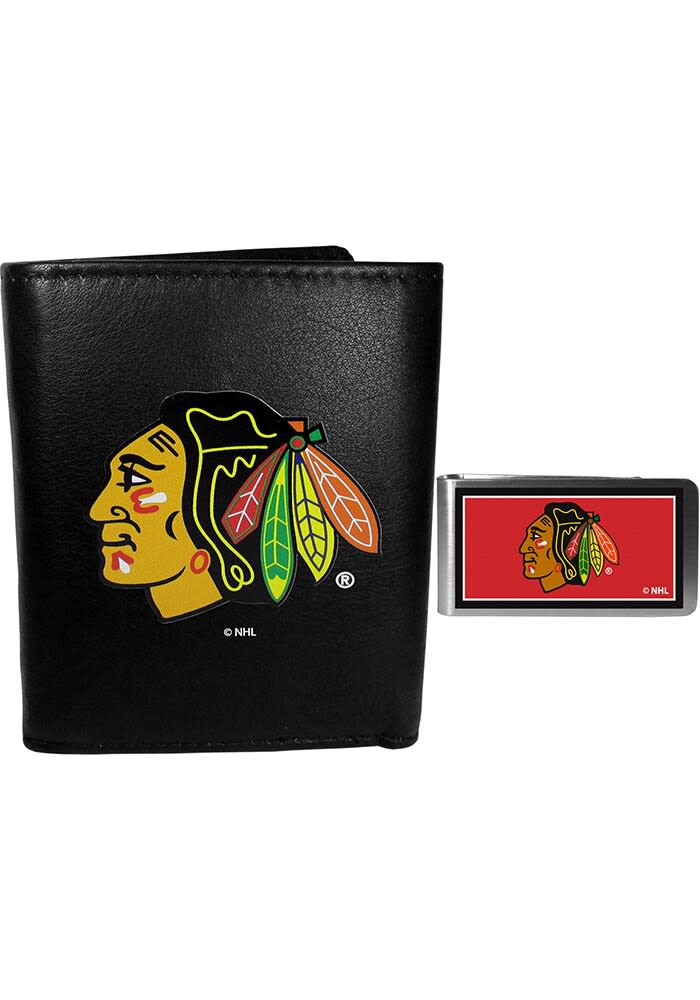 Chicago Blackhawks BLACK Money Clip Mens Trifold Wallet - 74753614