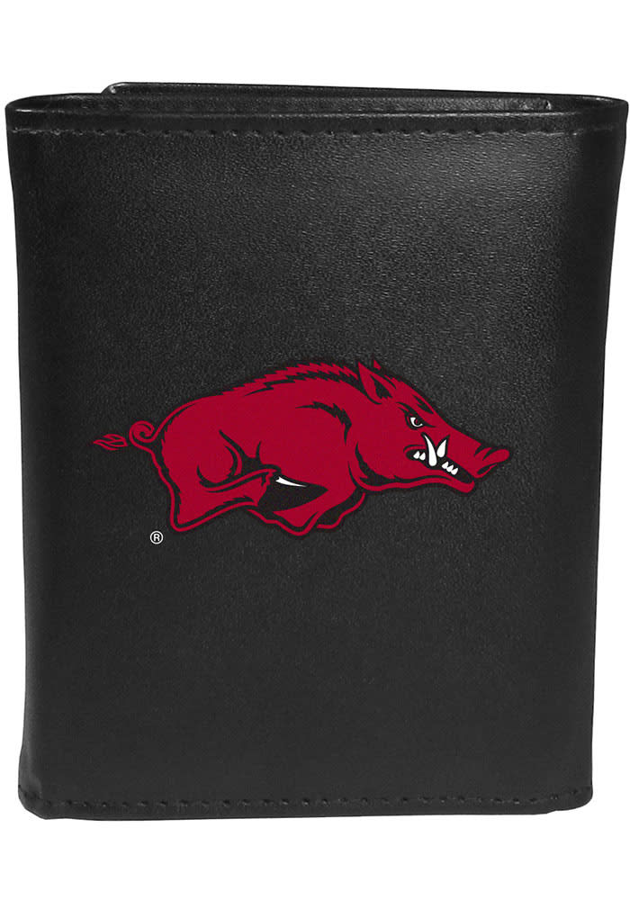 Arkansas Razorbacks BLACK Large Logo Mens Trifold Wallet - 74753822