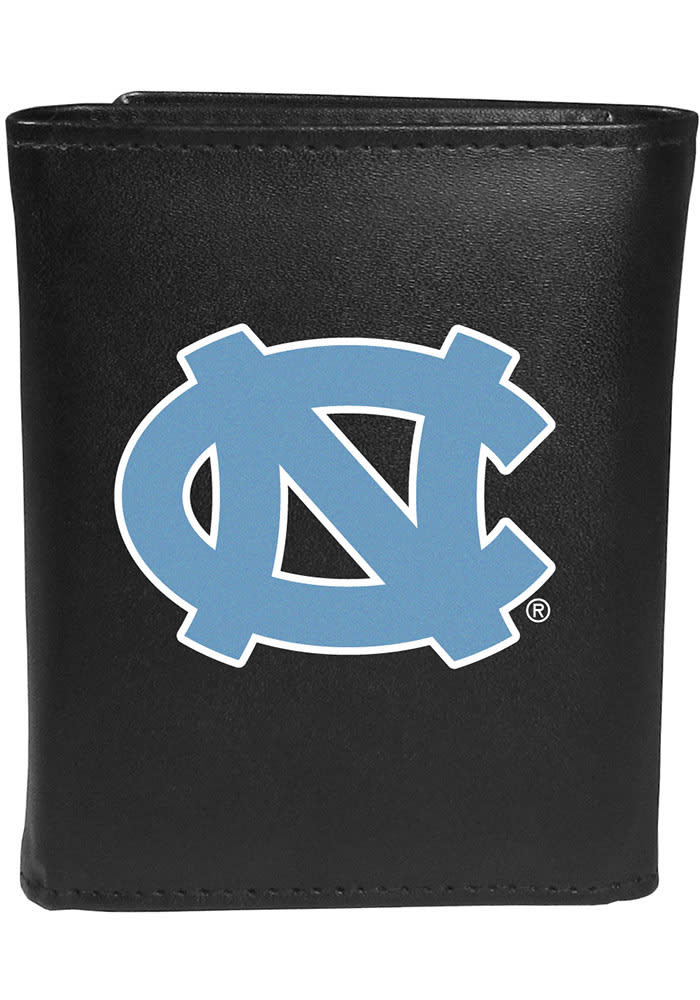 North Carolina Tar Heels Large Logo Mens Trifold Wallet - Black