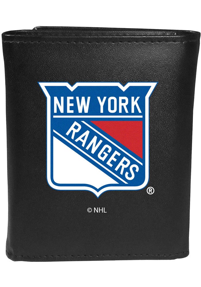 New York Rangers BLACK Large Logo Mens Trifold Wallet - 74753903