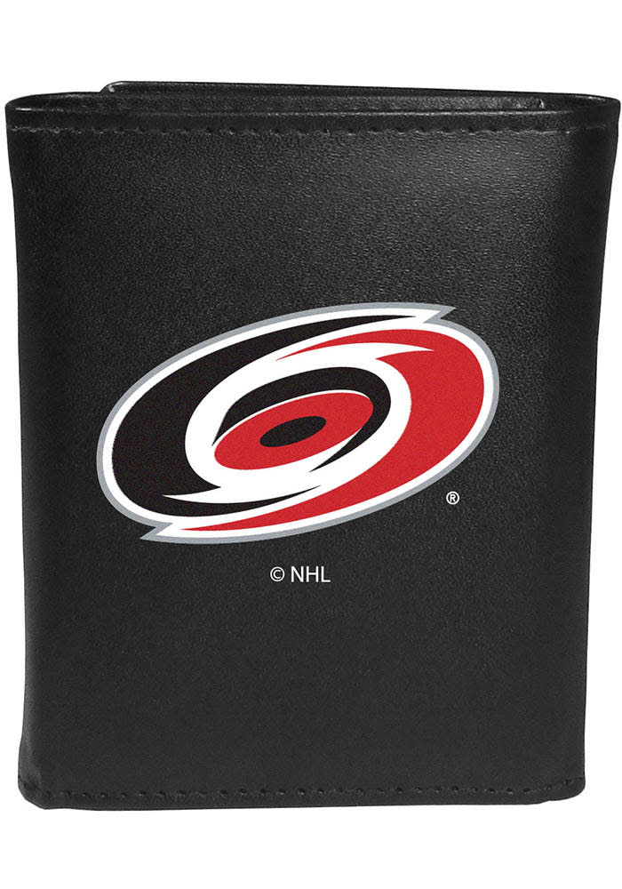 Carolina Hurricanes BLACK Large Logo Mens Trifold Wallet - 74753905
