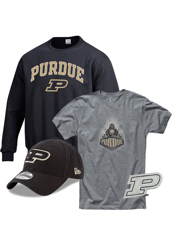 Purdue Boilermakers Mens GREY Gift Pack Sets Crew Sweatshirt - 74850971