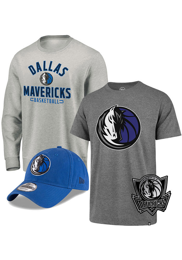 Dallas Mavericks Mens GREY Gift Pack Crew Sweatshirt - 74851209