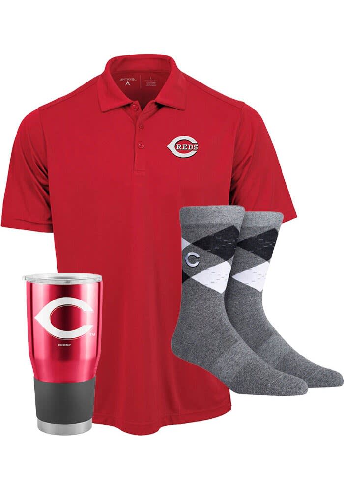 Cincinnati Reds Mens Dad Pack RED Short Sleeve Polo - 74851225