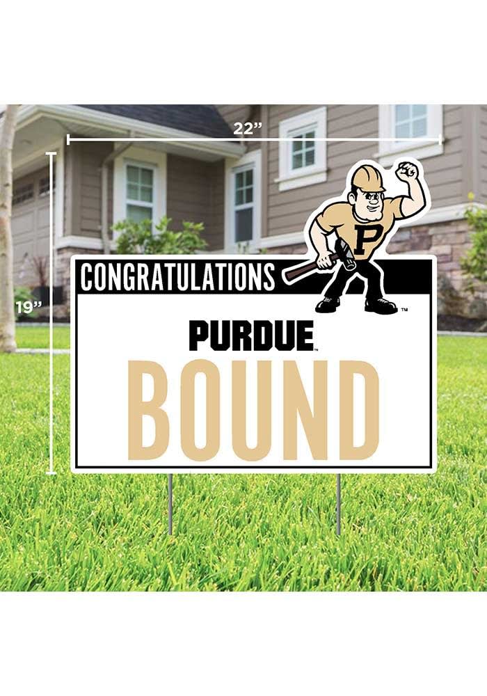 Purdue Boilermakers White School Bound Yard Sign - 74863732