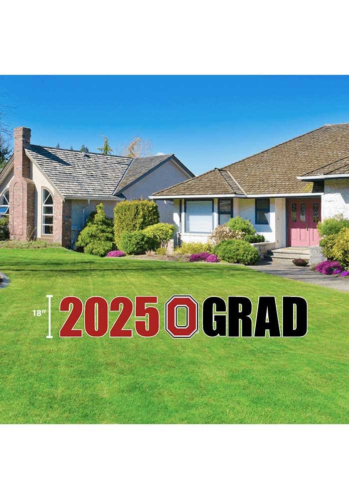 Ohio State Buckeyes SCARLET 2025 Grad Yard Sign - 75030280