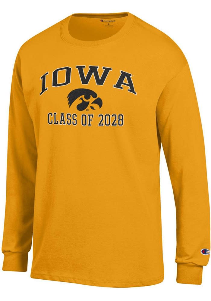 Champion Iowa Hawkeyes Font Class of 2028 Jersey Long Sleeve T Shirt ...