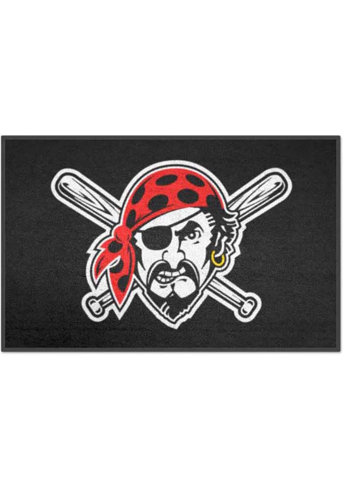 Pittsburgh Pirates Jersey Sleeve Logo Interior Rug BLACK - 75384188