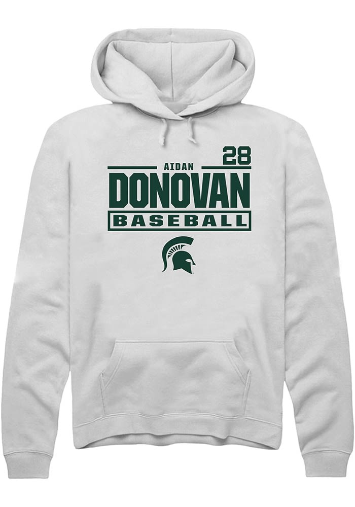 Aidan Donovan Michigan State Spartans Mens White NIL Stacked Box Player ...