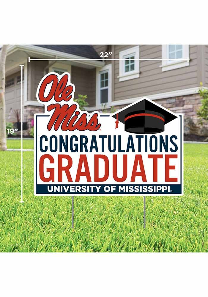 Ole Miss Rebels White Congratulations Graduate Yard Sign - 75787904