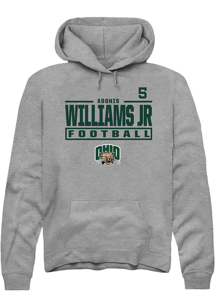 Adonis Williams Jr. Ohio Bobcats Mens GRAPHITE Football NIL Stacked Box ...