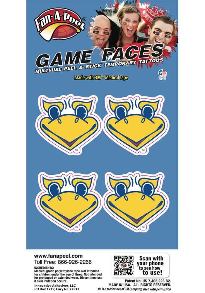 Kansas Jayhawks ROYAL 4pk Waterless Tattoo - 769860396