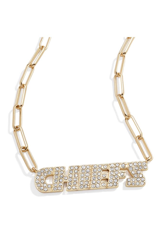 Kansas City Chiefs GOLD BaubleBar Chain Womens Necklace - 7740025