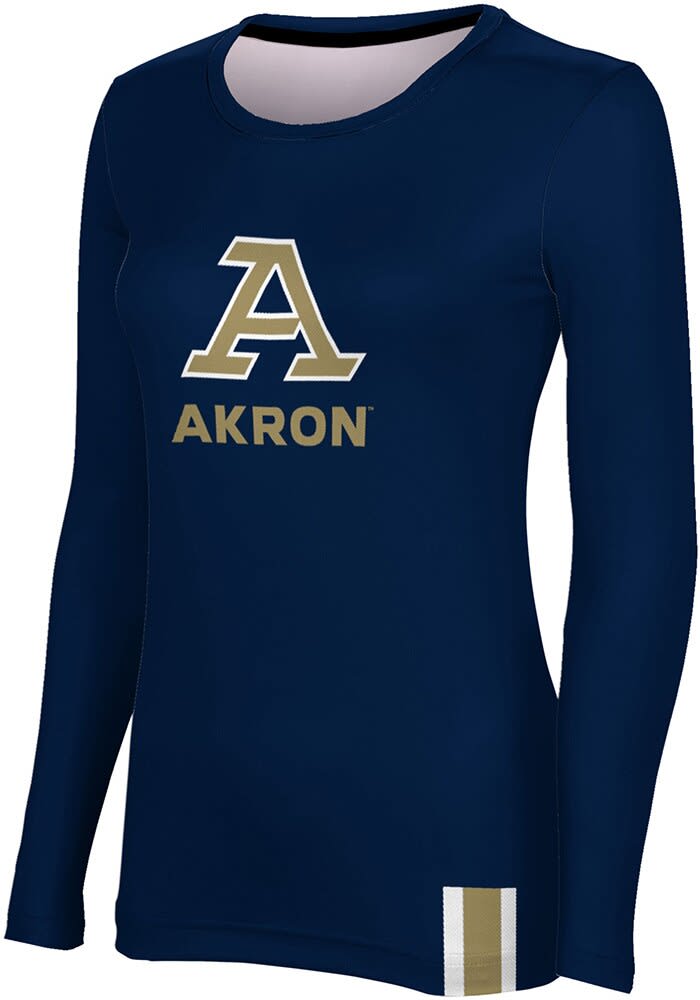 ProSphere Akron Zips Womens BLUE Solid Long Sleeve LS Tee