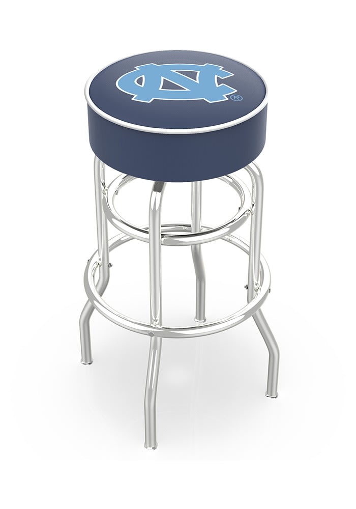 North Carolina Tar Heels Double-Ring Swivel SILVERGREY Pub Stool - 7817667