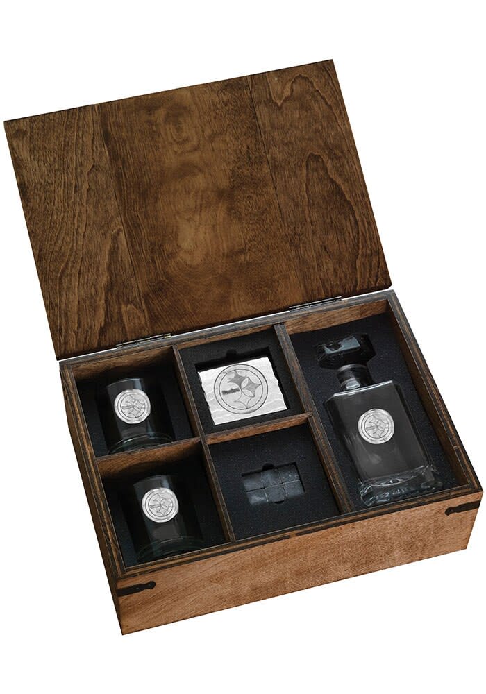 Pittsburgh Steelers Collectors Box Decanter Set - SILVER