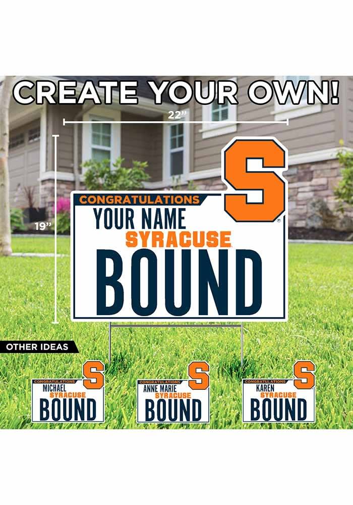 Syracuse Orange White Personalized School Bound Yard Sign - 78584447