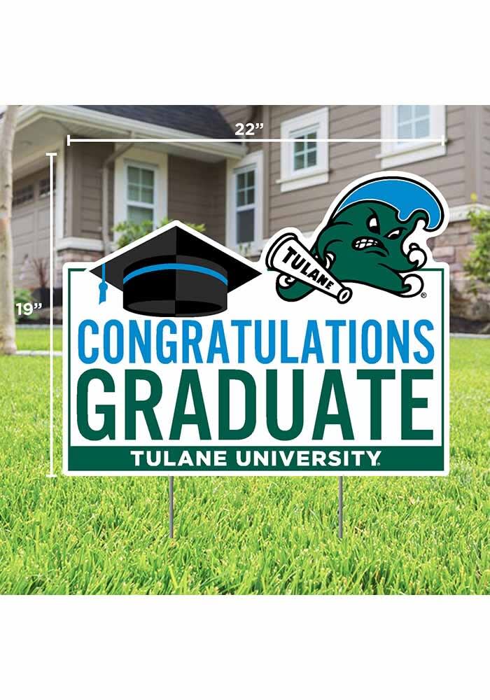 Tulane Green Wave White Congratulations Graduate Yard Sign - 7869226
