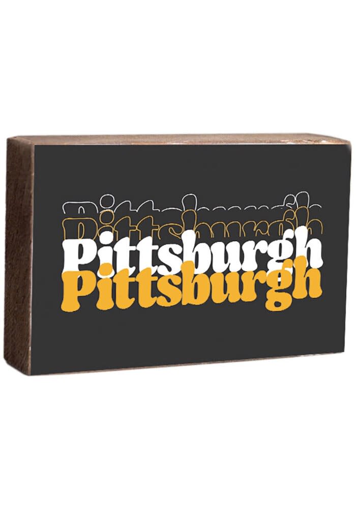 Pittsburgh Bubble Letters 6x9 Inch Sign BLACK - 78780104