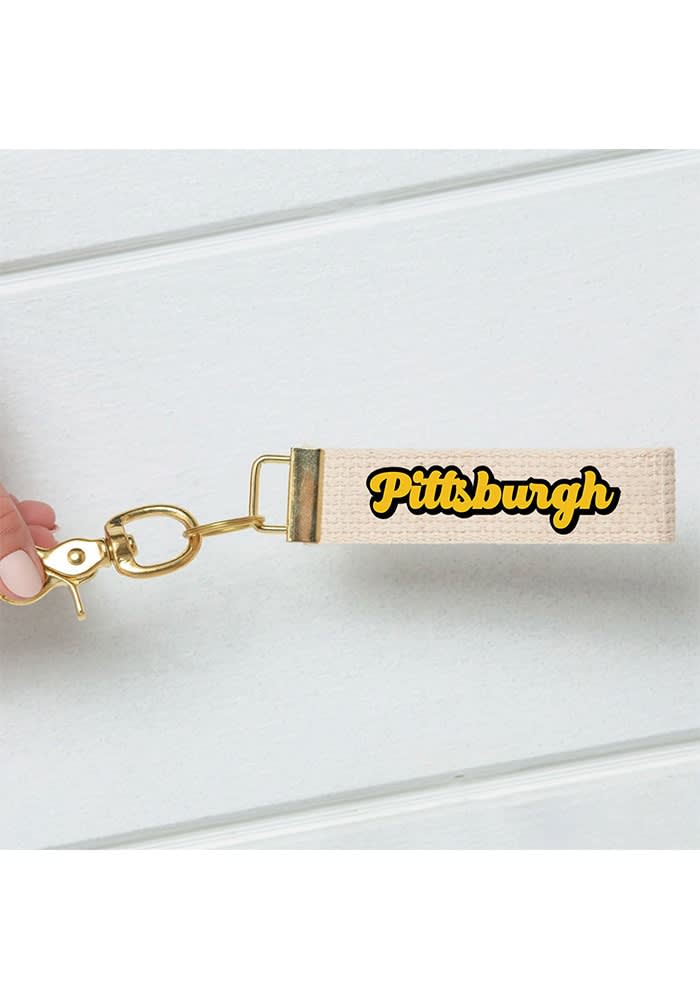 Pittsburgh YELLOW Pittsburgh Script Keychain - 78780135