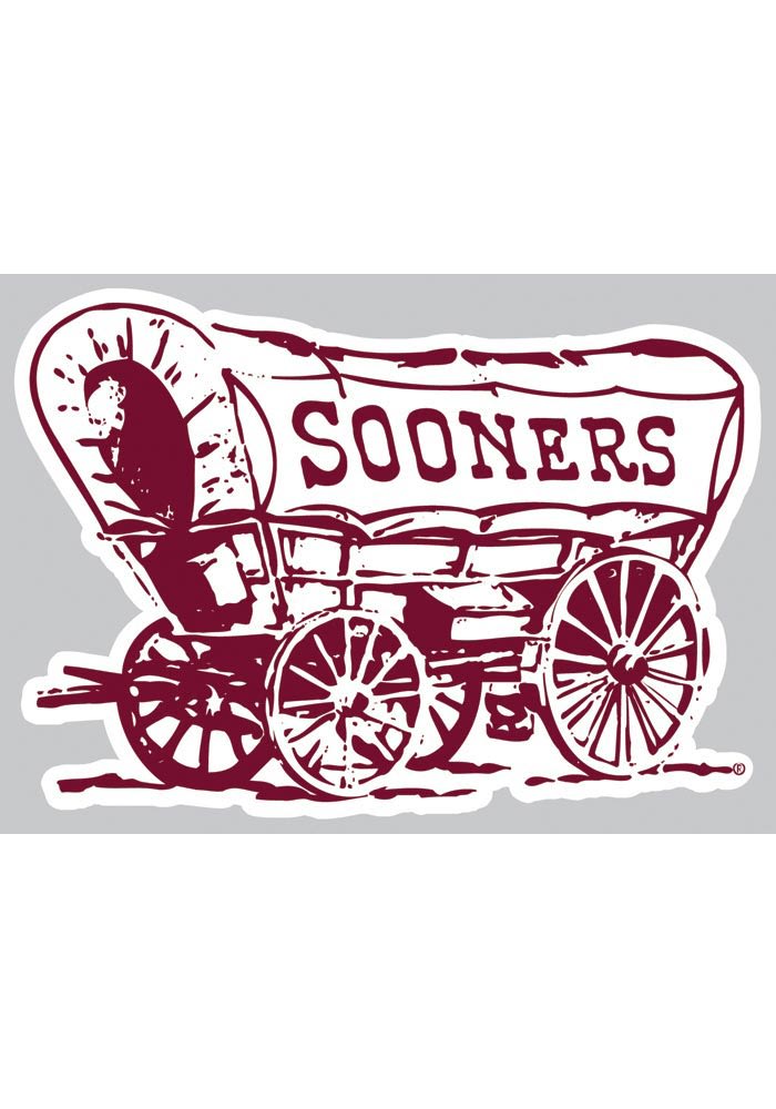 Oklahoma Sooners CRIMSON 4x5 Wagon Auto Decal - 16379100