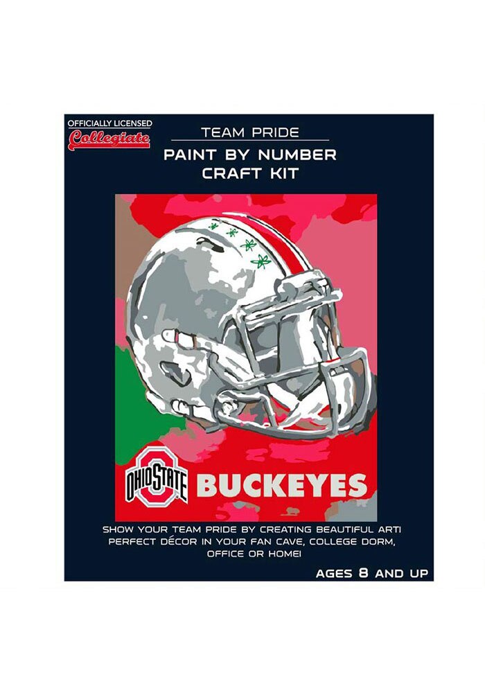 Ohio State Buckeyes Red Paint By Number Craft Kit Puzzle - 7890313