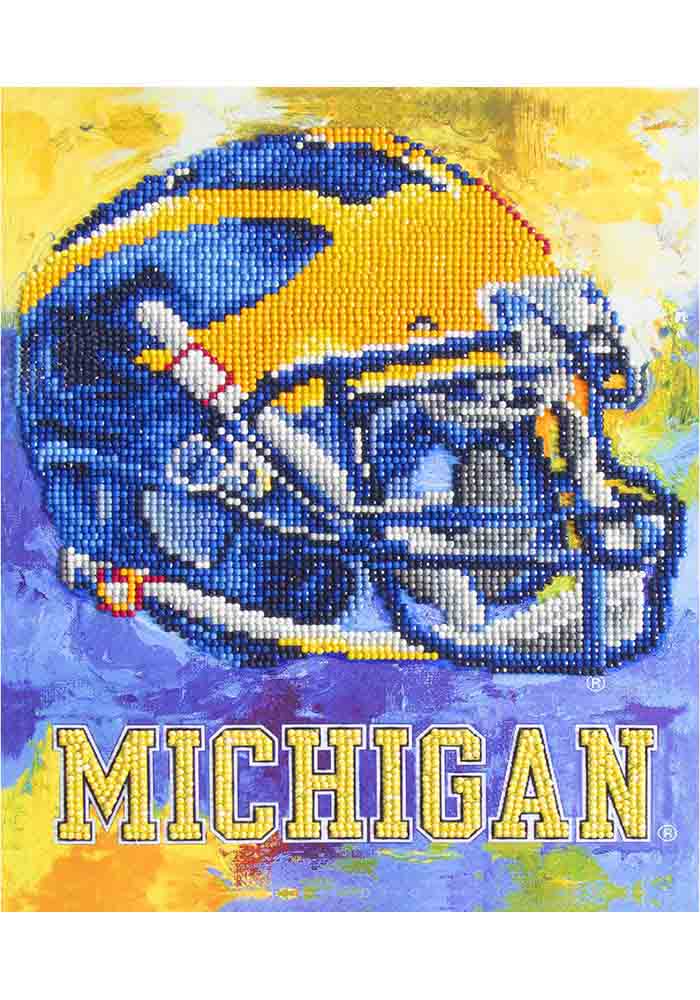 Michigan Wolverines BLUE Diamond Painting Craft Kit Puzzle - 7890621
