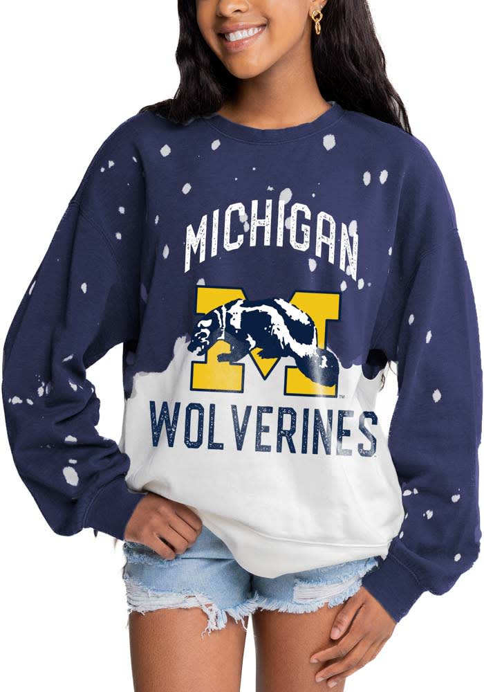 Michigan Wolverines Gameday Couture Crew Sweatshirt Womens BLUE Twice ...